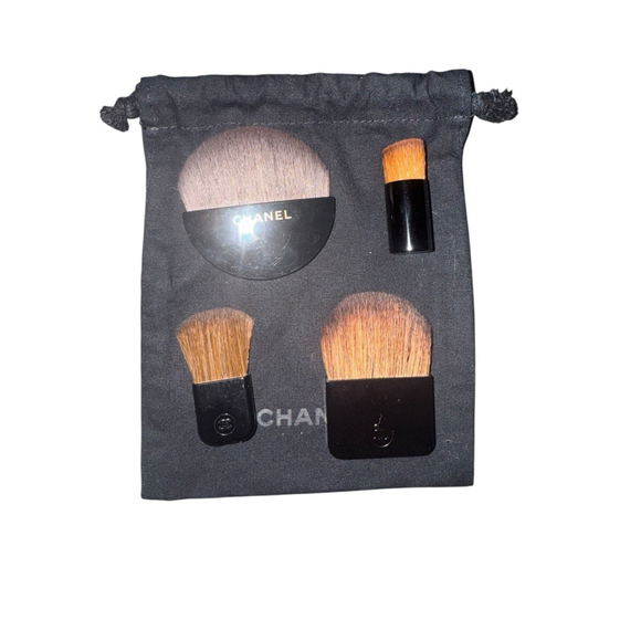 CHANEL | Makeup | Chanel Makeup Brush Set 3 Brushes Original Pouch Box ...